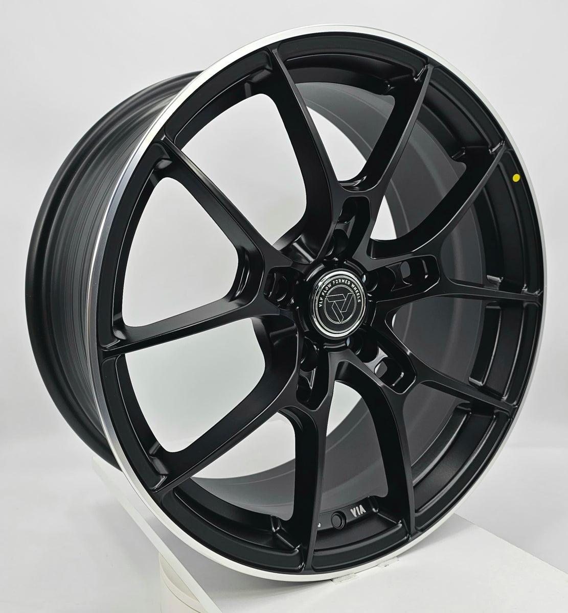 VLF Wheels - ULF09 FlowForm Matte Black Machined Tip 18x8 – VID Wheels