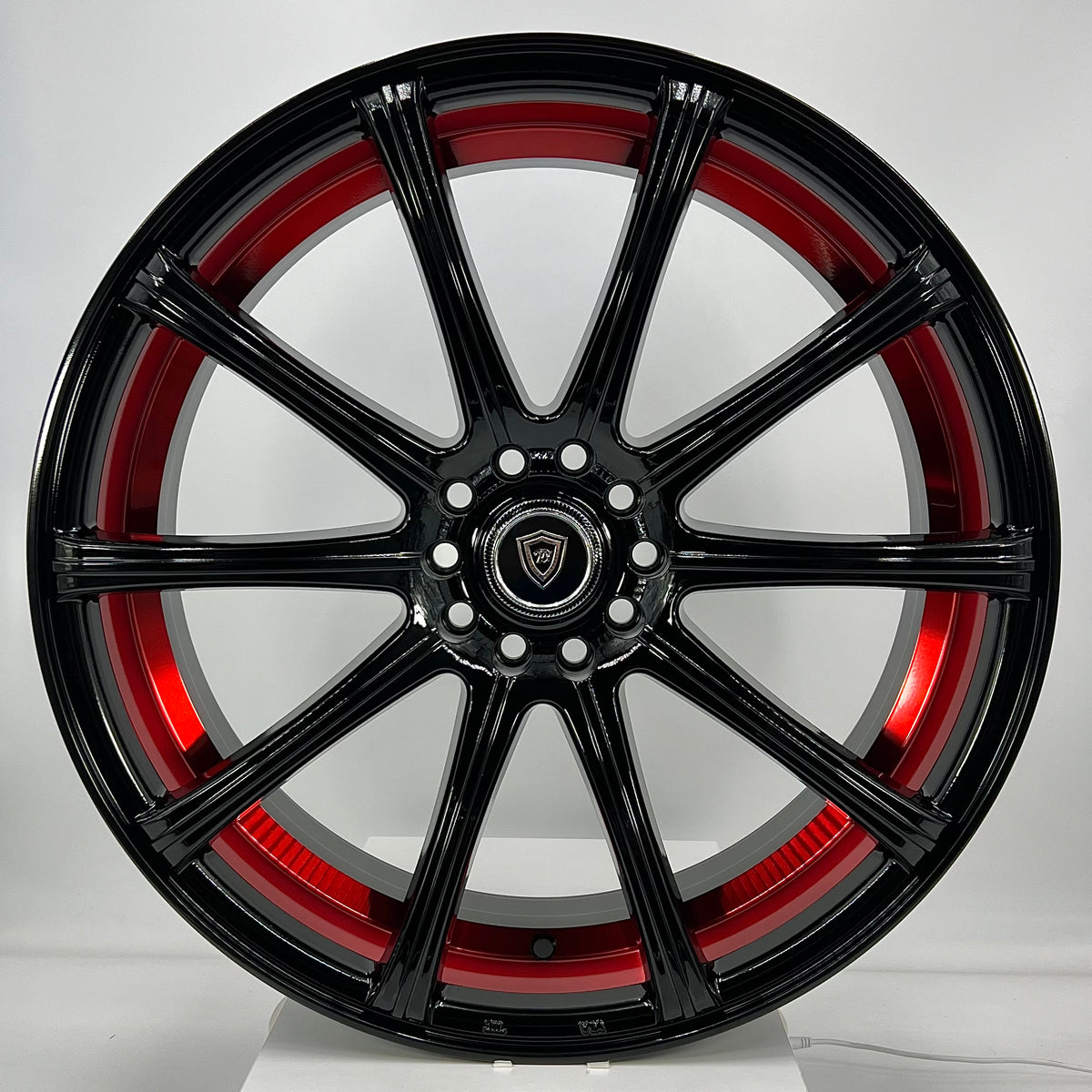 White Diamond Luxury Wheels - W3195 Gloss Black Red Inner Lip 20x8.5 ...