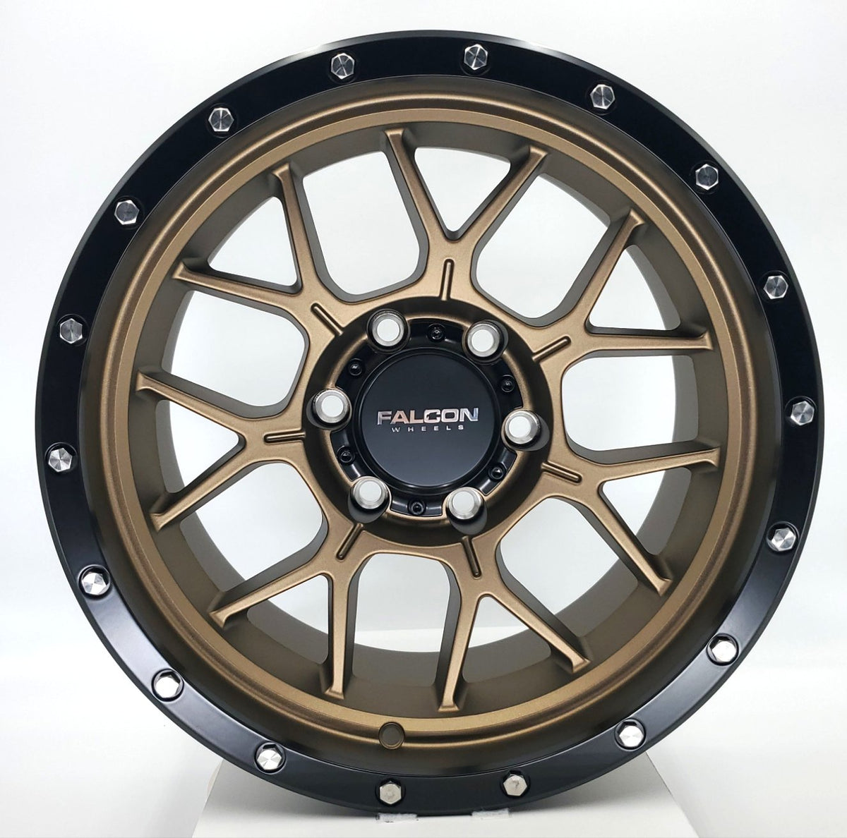 Falcon Wheels - TX Matte Bronze Black Ring 17x9 – VID Wheels